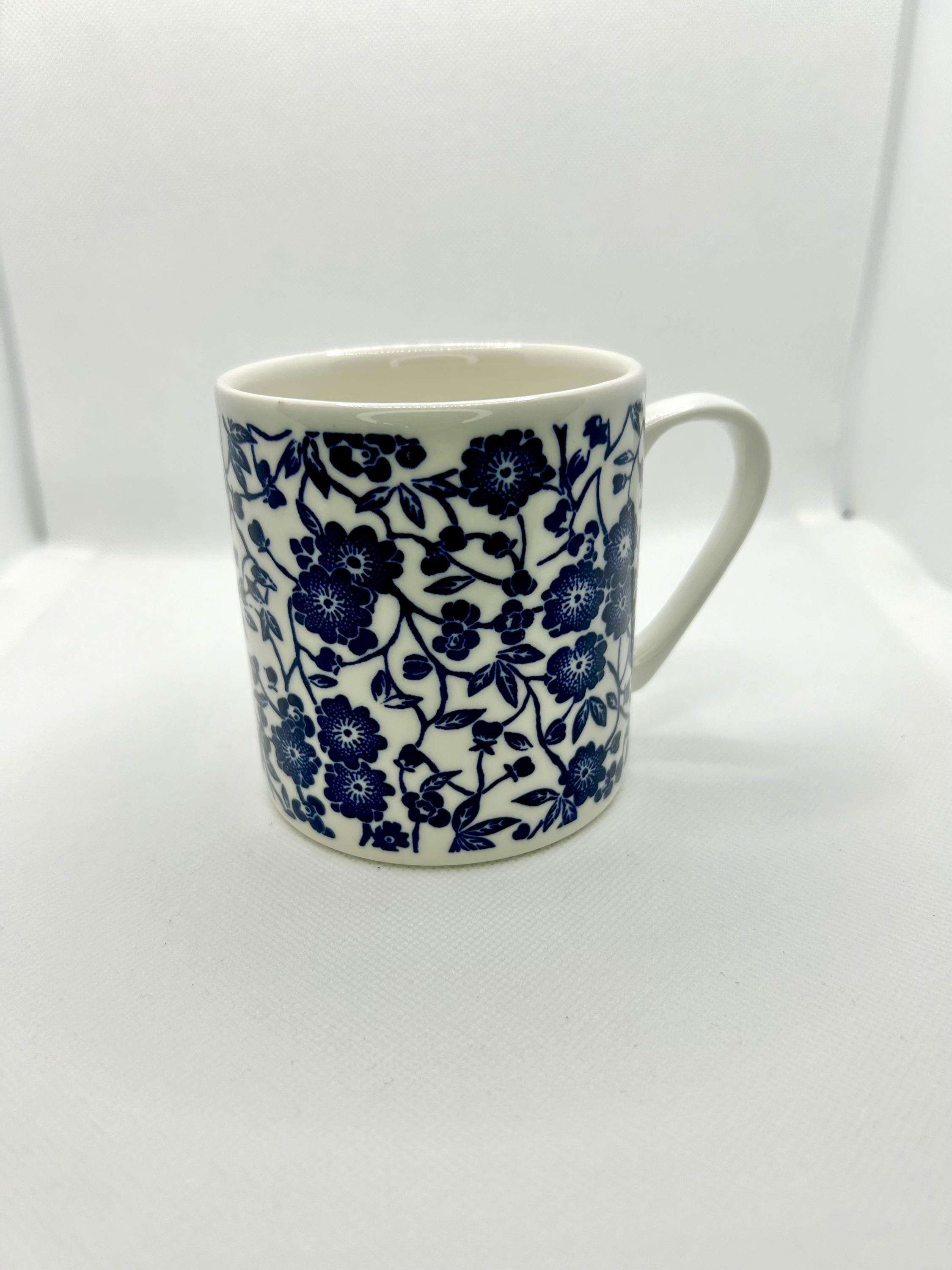 Churchill Queens Victorian Calico Mugs: Blue Floral Porcelain Pair - Etsy