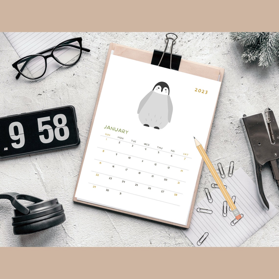 Printable Animal Calendar 2023 2023 Calendar Monthly - Etsy