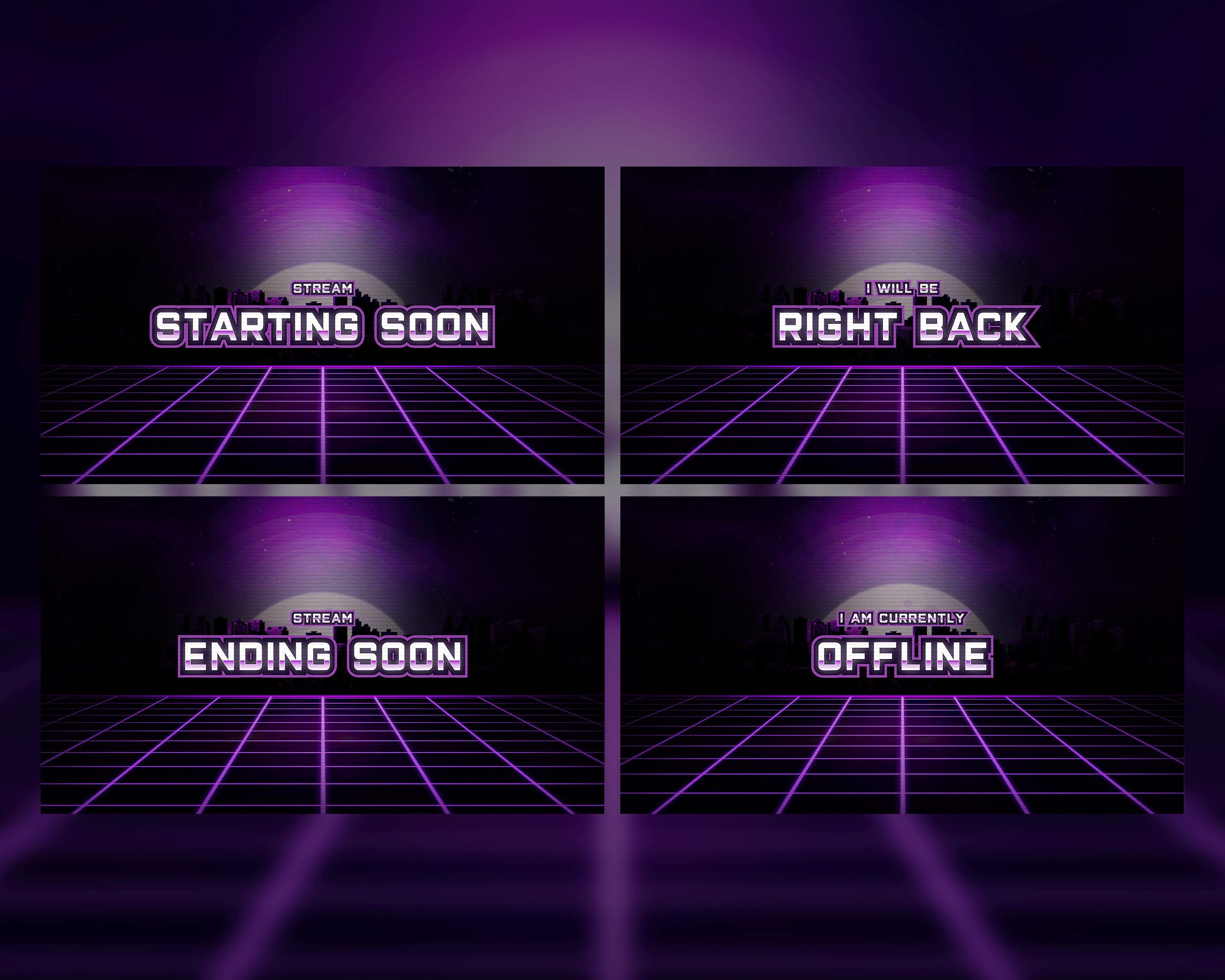 Animated Retro Stream Package for Twitch Overlays Webcams - Etsy