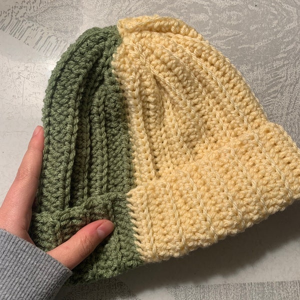 Two Tone Crochet Hat - Etsy