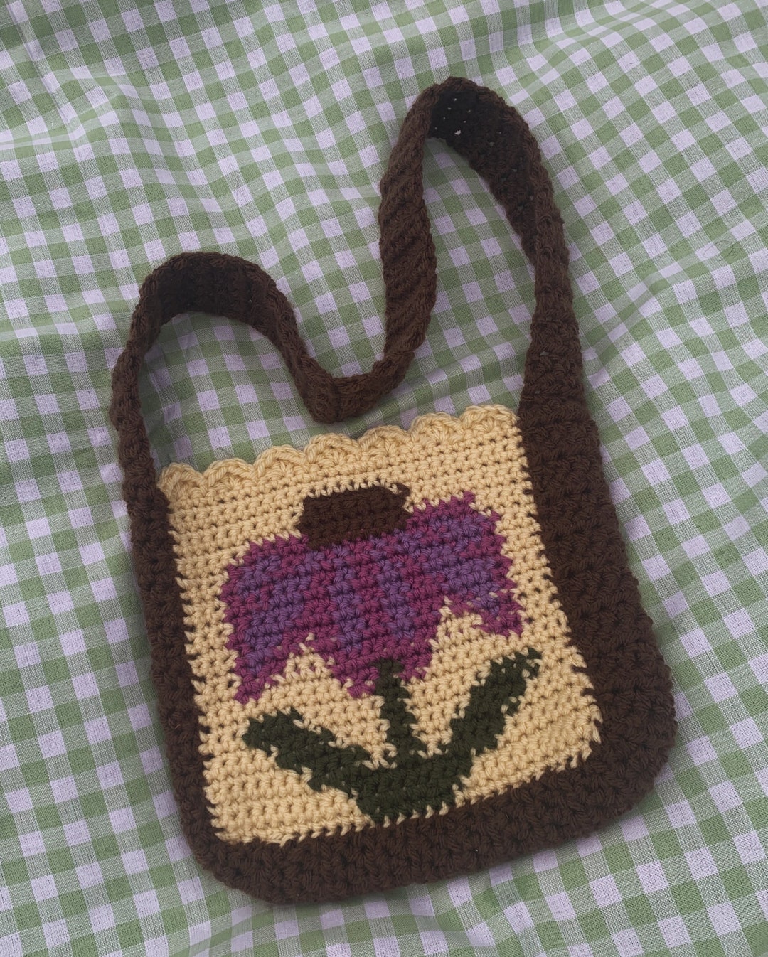 Folky Coneflower Bag Crochet PATTERN | Fairycore Cottagecore Shoulder ...
