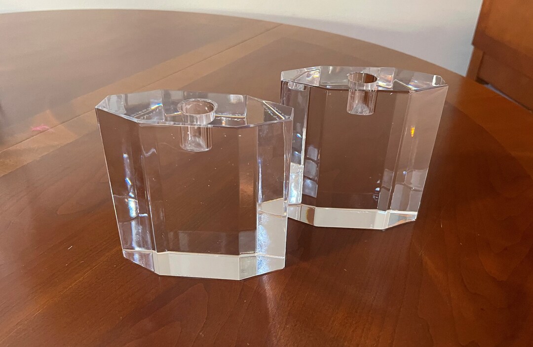 Orrefors Contemporary Crystal Candlesticks - Etsy