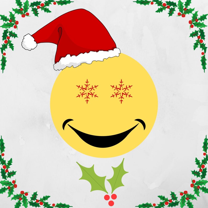 Christmas Smiley Face Design and Logo - Etsy