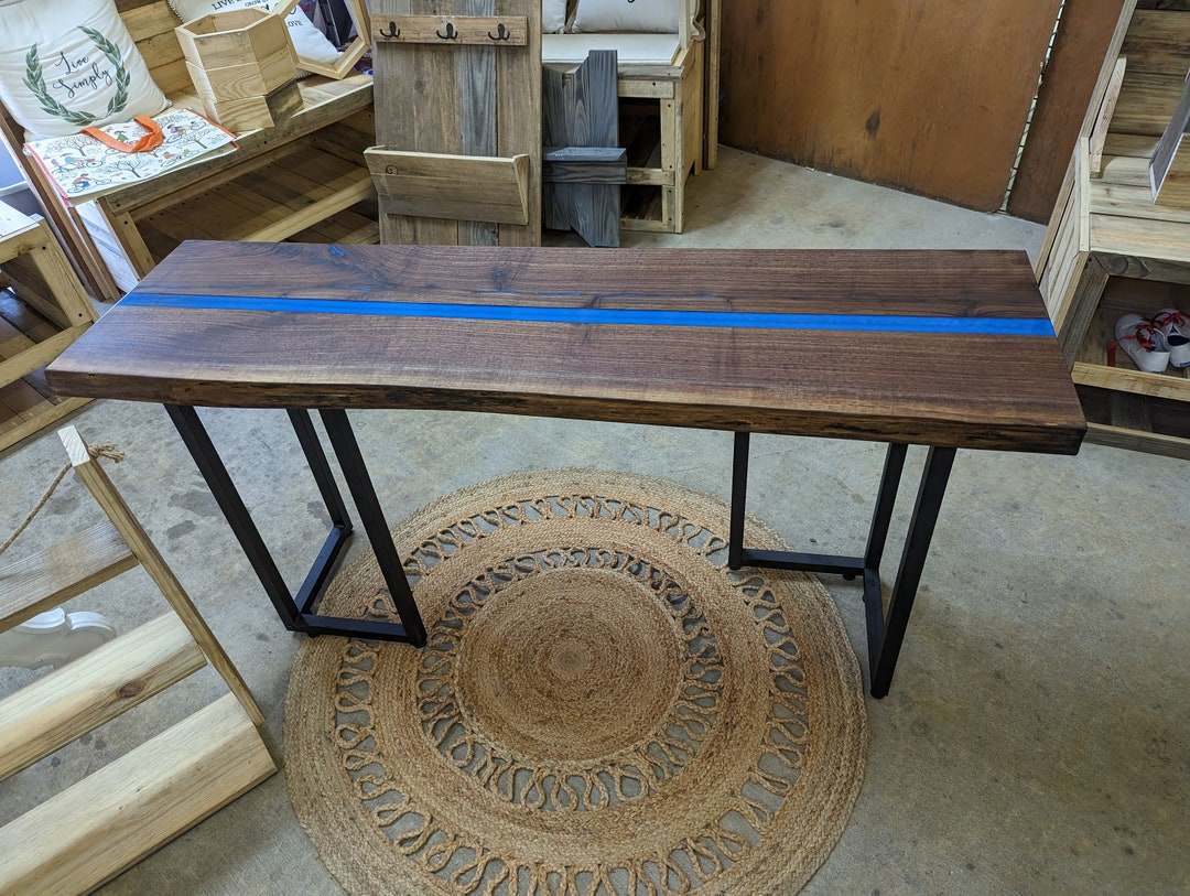 Black Walnut Epoxy Inlay Entryway Table - Etsy