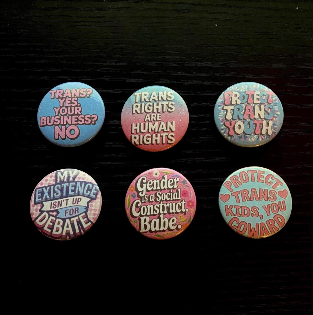 Trans Rights Pin Back Button - Human Rights - Political Activist ...