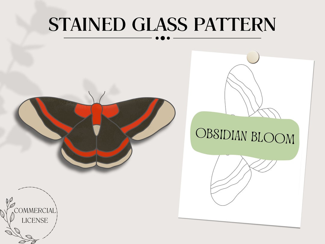 Stained Glass Cecropia Moth Pattern Template, PDF Digital Download, DIY ...