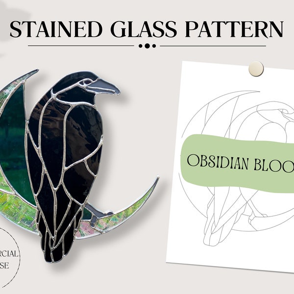 Stained Glass Raven - Etsy