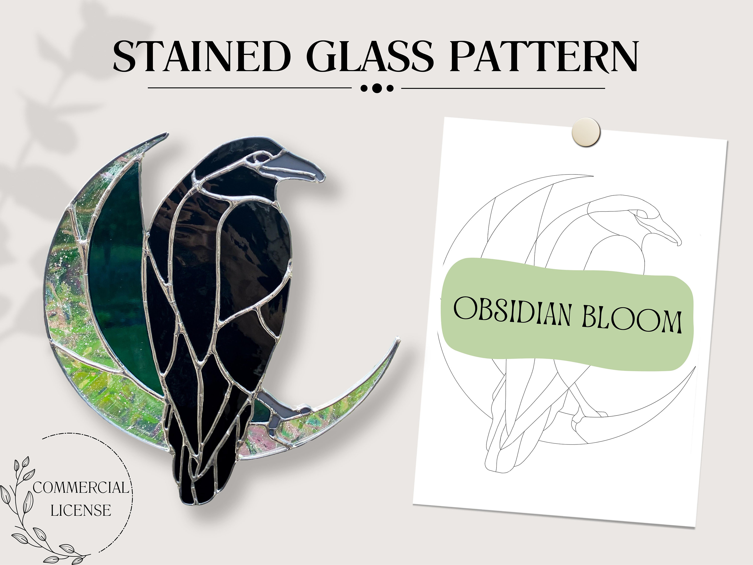 Stained Glass Pattern Template, PDF Digital Download, DIY Decor ...