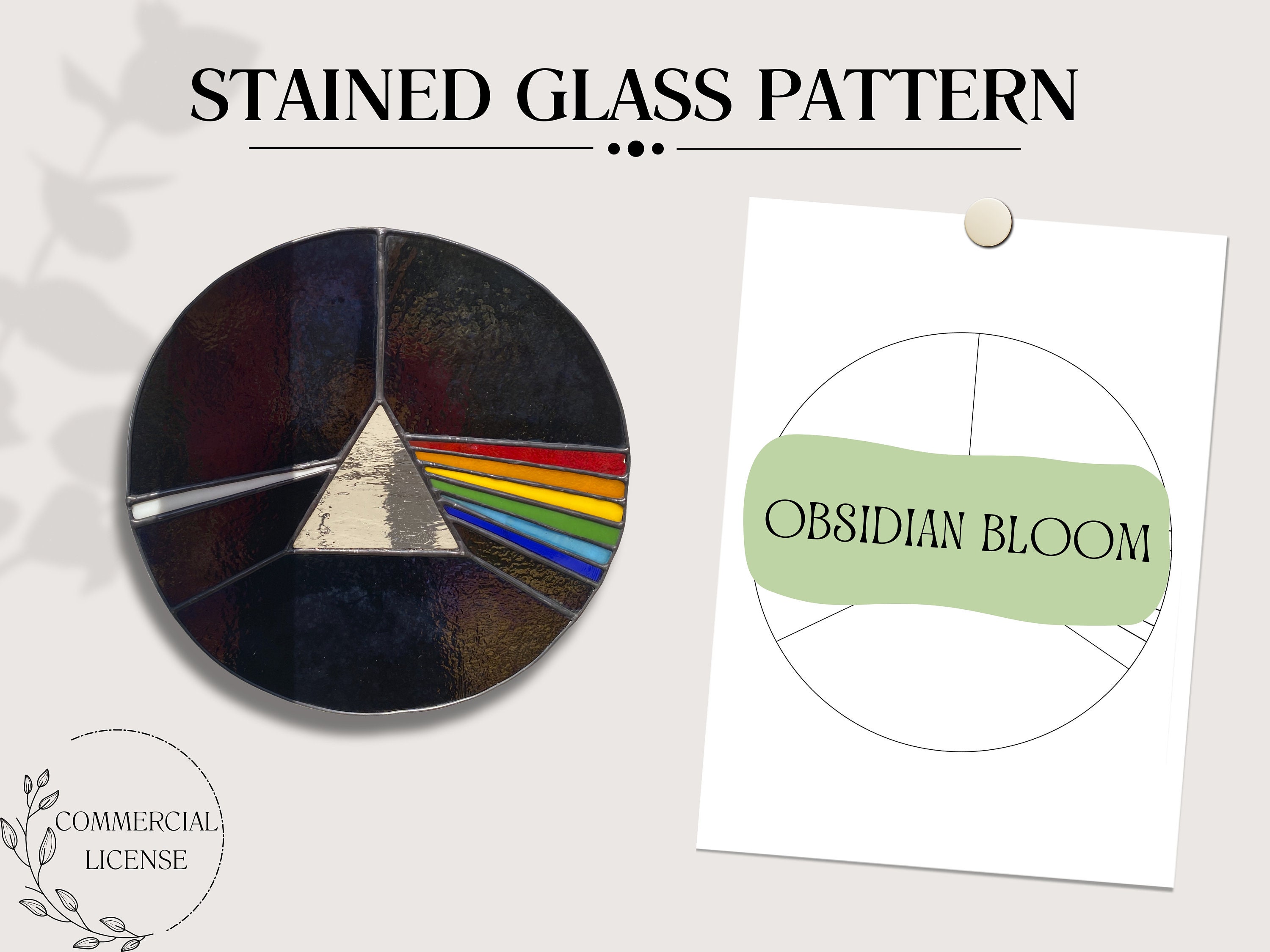 Pink Floyd Stained Glass Pattern Template, PDF Digital Download, Decor ...
