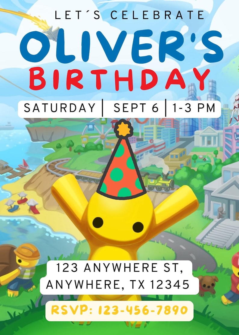 Wobbly Life INVITATION DIGITAL DOWNLOAD Video Game Birthday Invitation ...