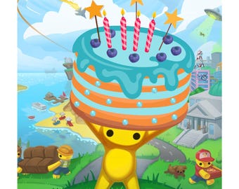 Wobbly Life Printable "happy Birthday" Image *DIGITAL DOWNLOAD* - Etsy