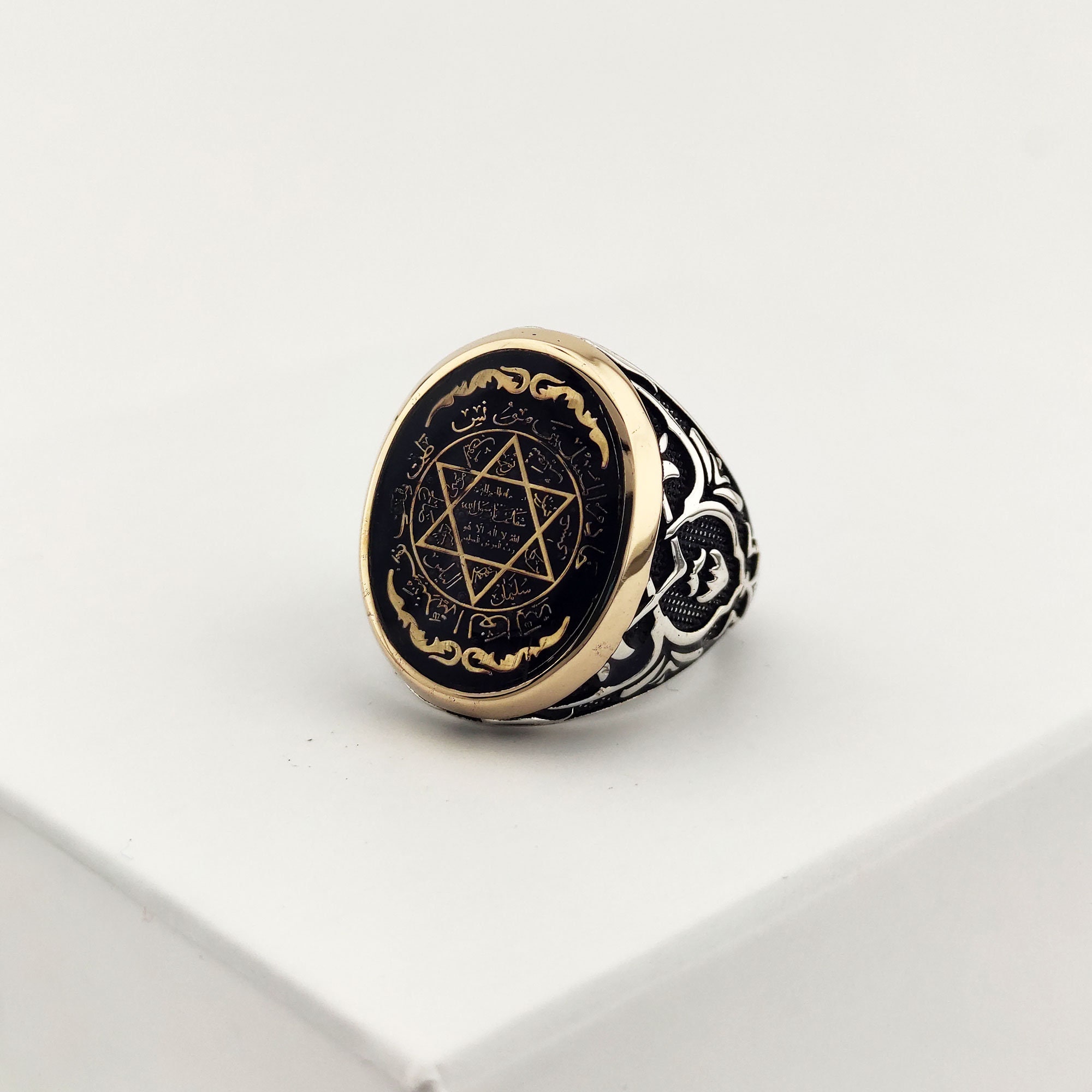 Silver Islamic Ring Seal of Solomon Ring King Solomon - Etsy