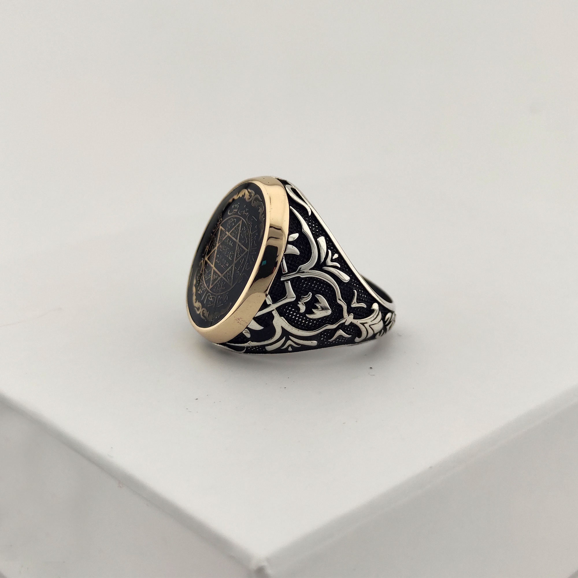 Silver Islamic Ring Seal of Solomon Ring King Solomon - Etsy