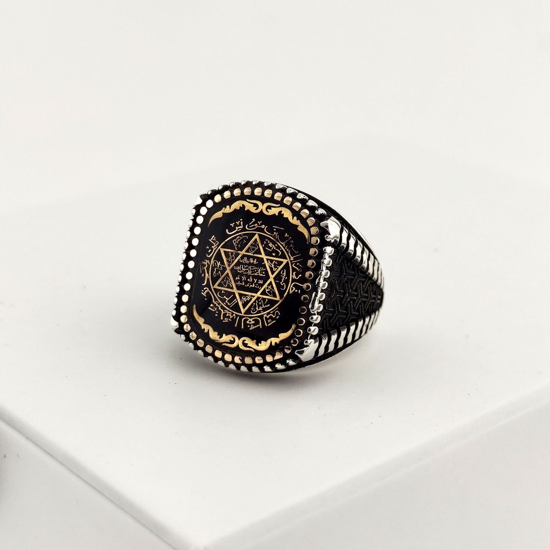 Sterling Silver Men Ring, King Solomon Ring, Verse Men Ring, King ...