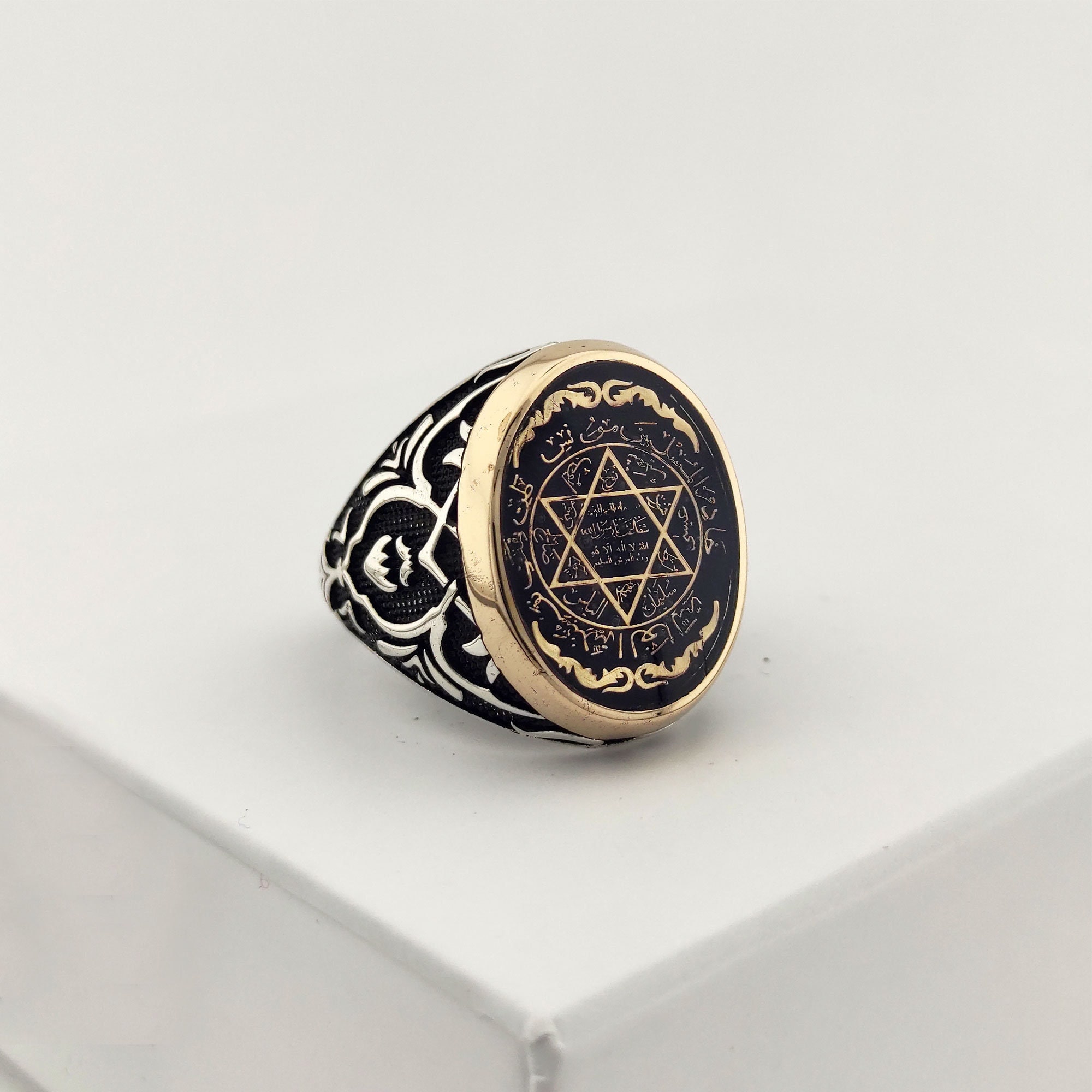 Silver Islamic Ring Seal of Solomon Ring King Solomon - Etsy