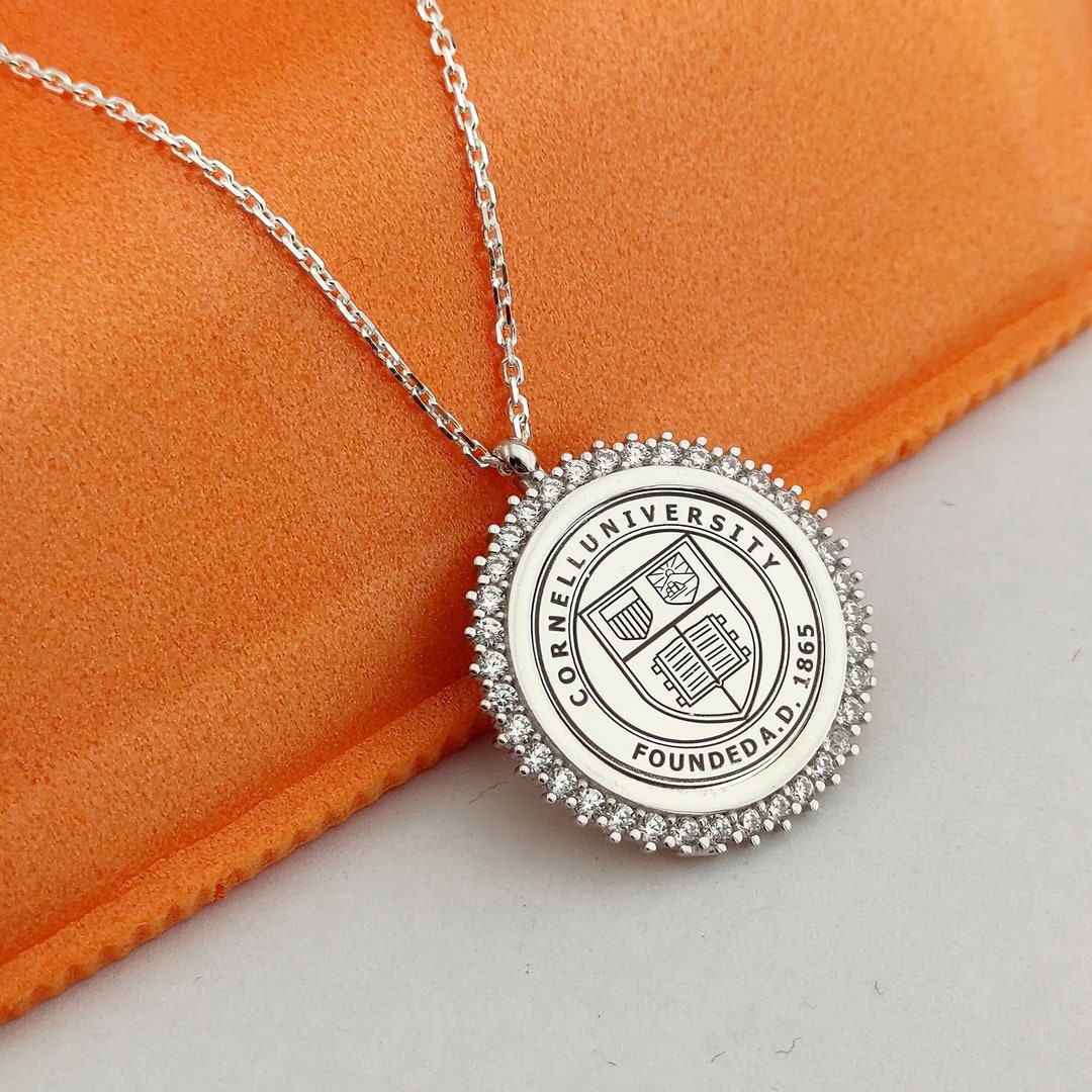 Customized Silver Graduation Necklace, Handmade Engraved University ...