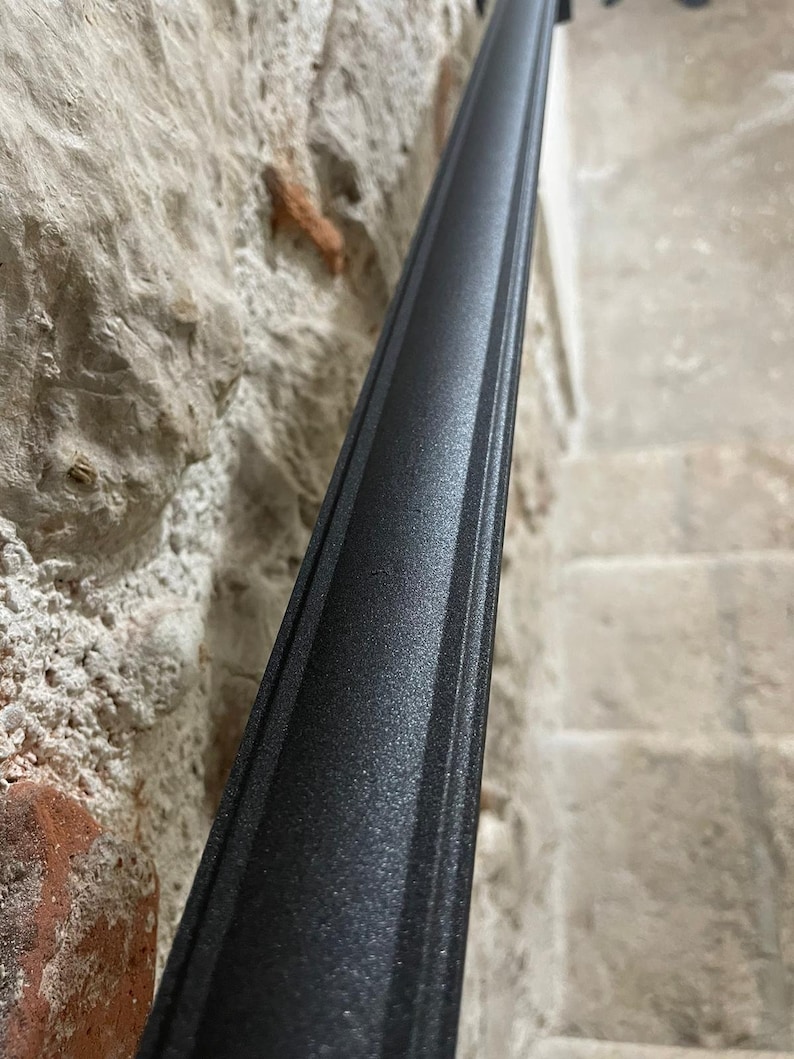 Handcrafted Wrought Iron Handrail – Roman Hedgehog – Anthracite Black ...