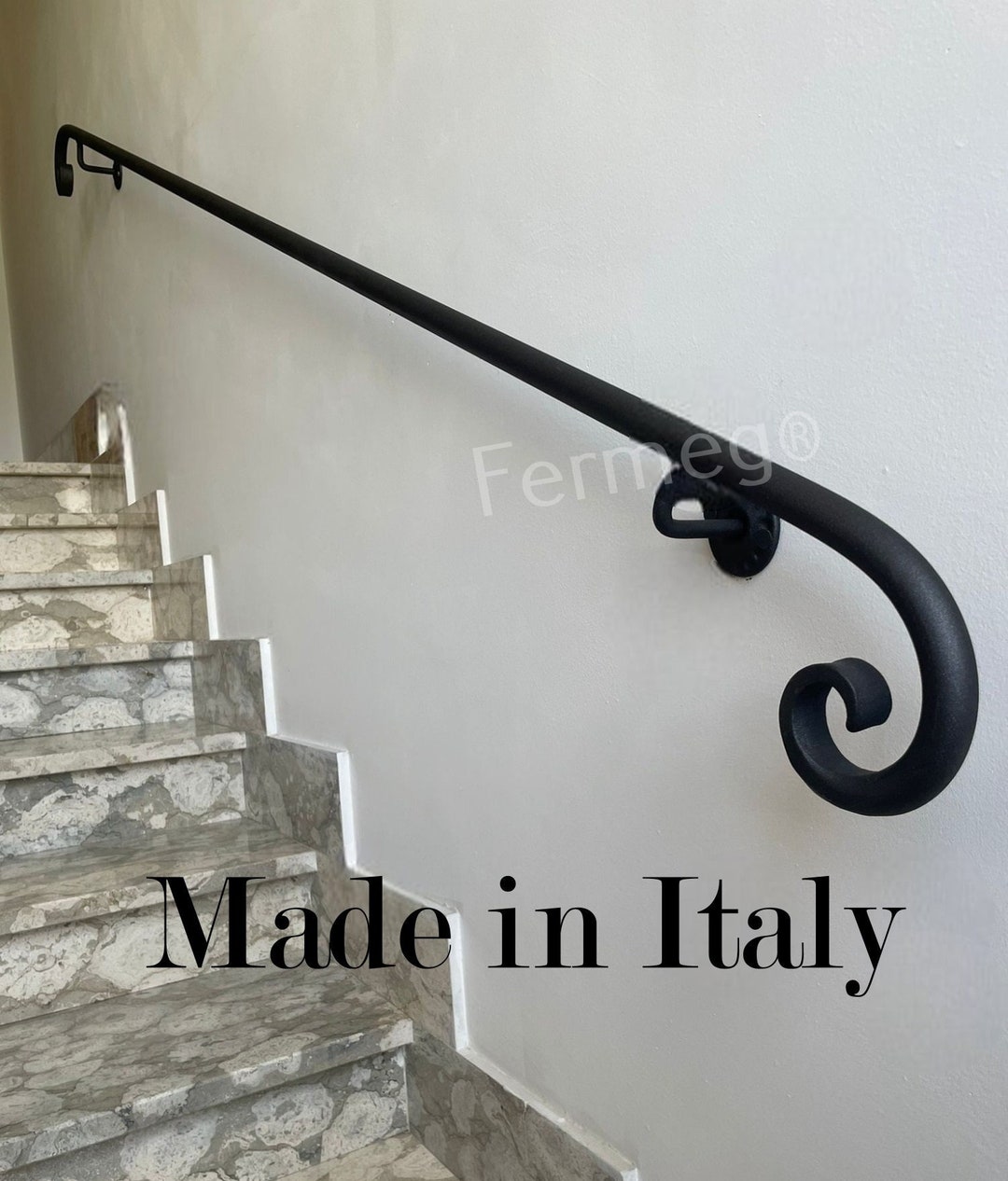 Wrought Iron Handrail From 50 Cm to 400 Cm Vatican Model Diameter 25 Mm ...