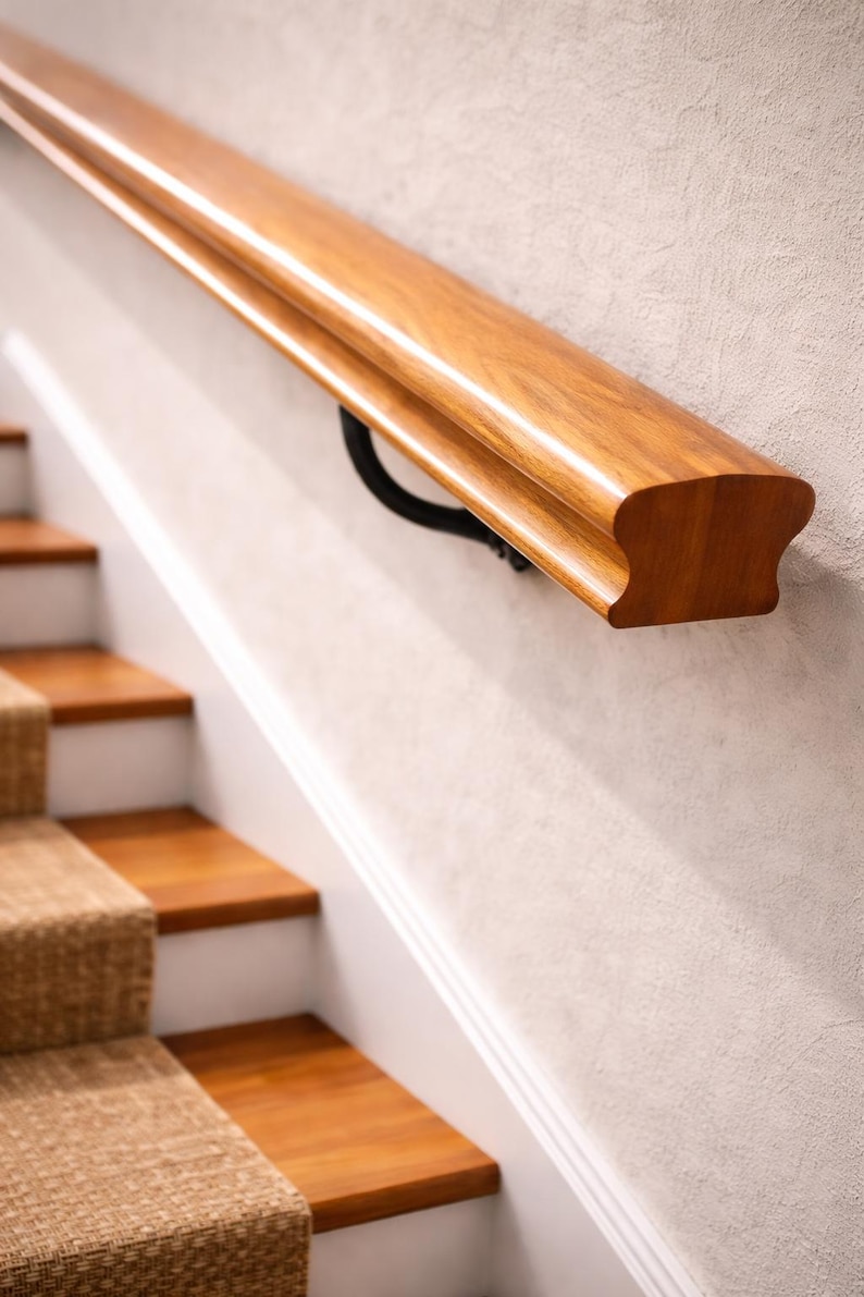 Custom-made Solid Chestnut Wood Handrail, 50–400 Cm | British Model ...