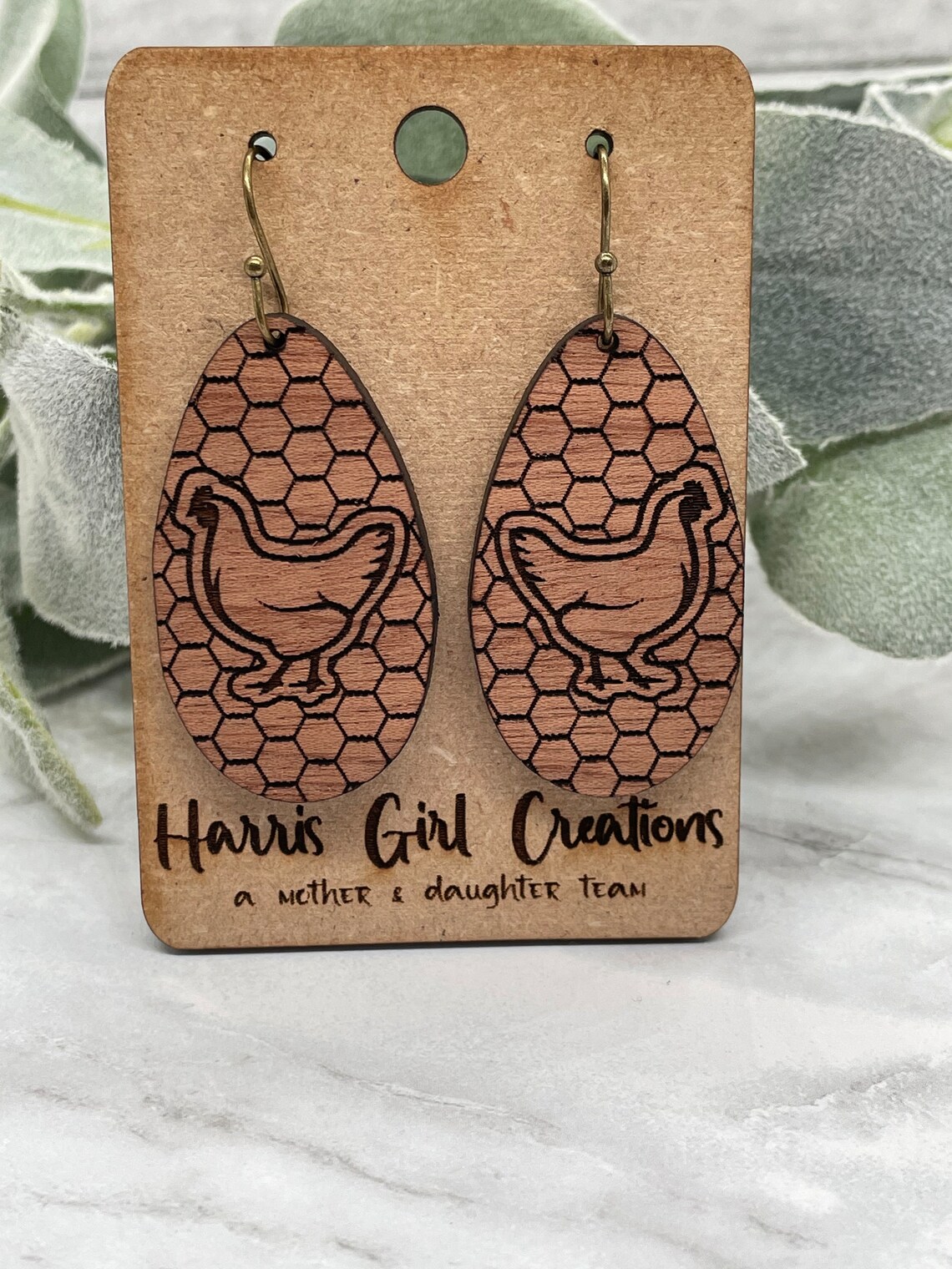 Chicken Earring SVG, Chickenwire, Crazy Chicken Lady, Spring Flowers ...