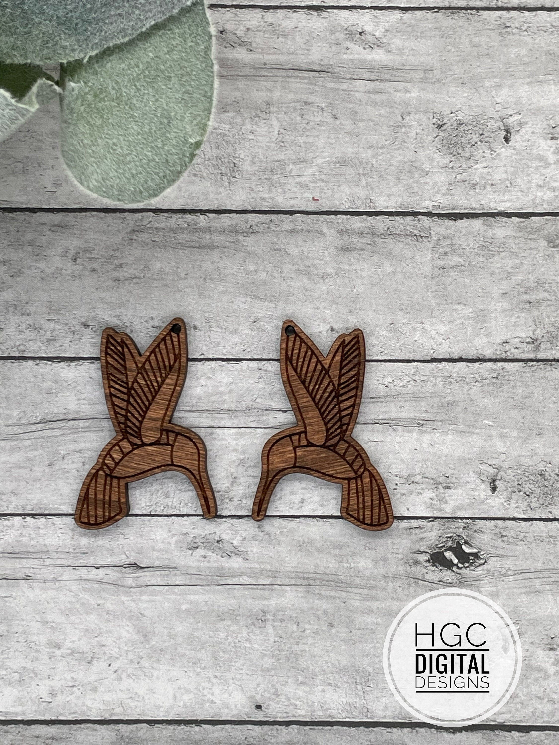 Hummingbird Earring SVG, Nature Earrings SVG, SVG Laser Design ...