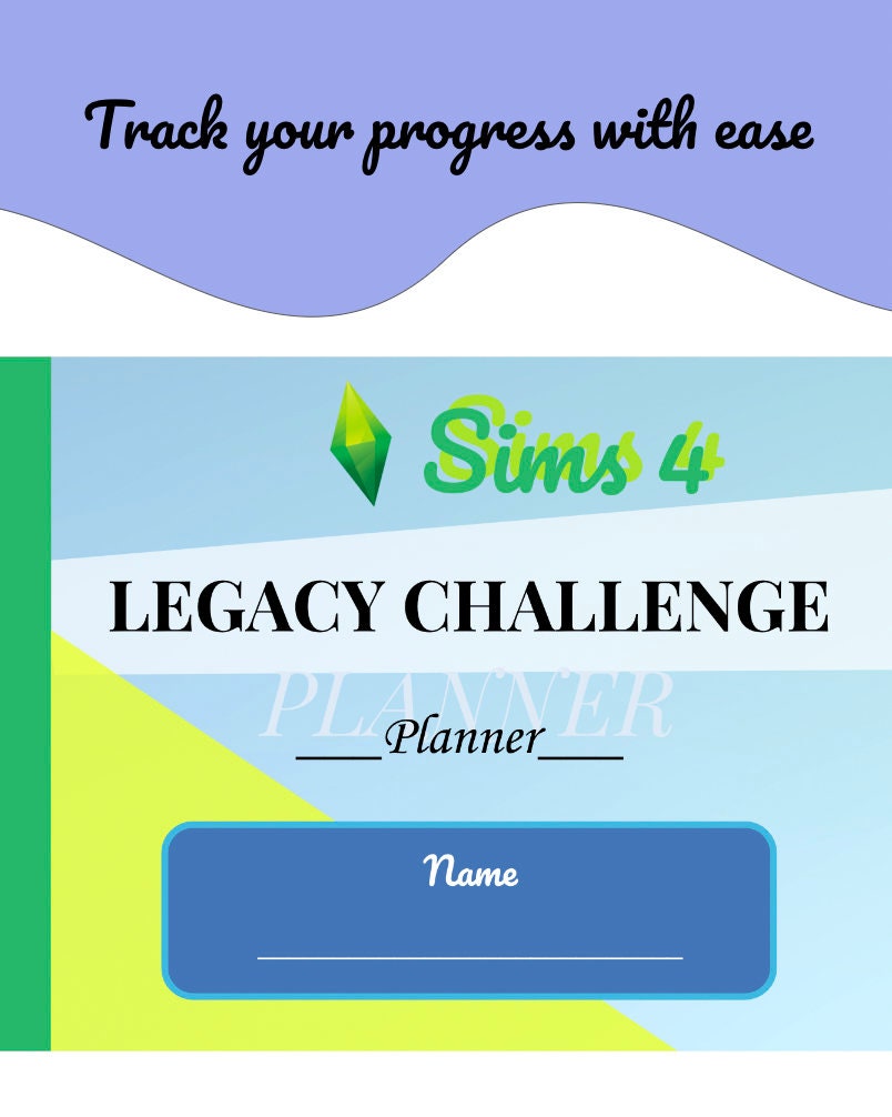 SIMS 4 Digital Planner Legacy Challenge Tracker Instant - Etsy Canada