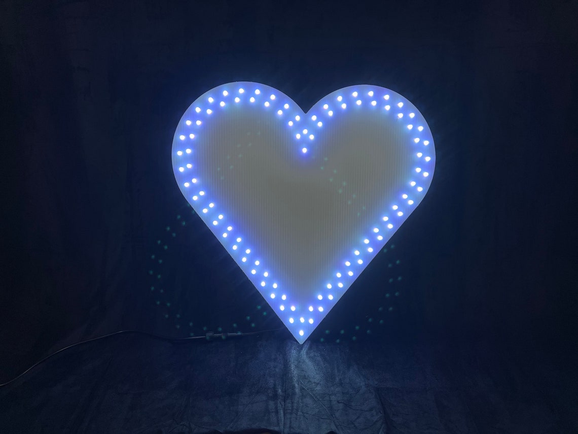 WS2811 12v Smart LED Heart Prop - 50 or 100 LED - Light Show Prop ...