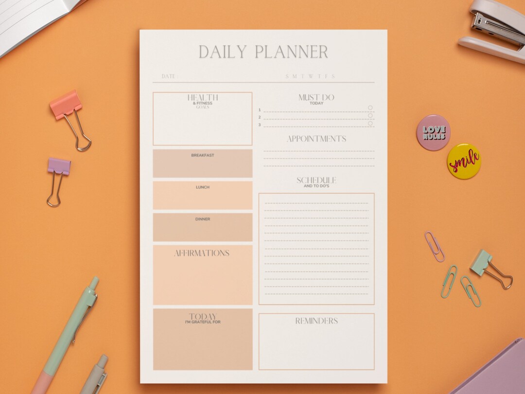 2023 Daily Intention Planner, WFH Planner, Daily to Do List, Health ...