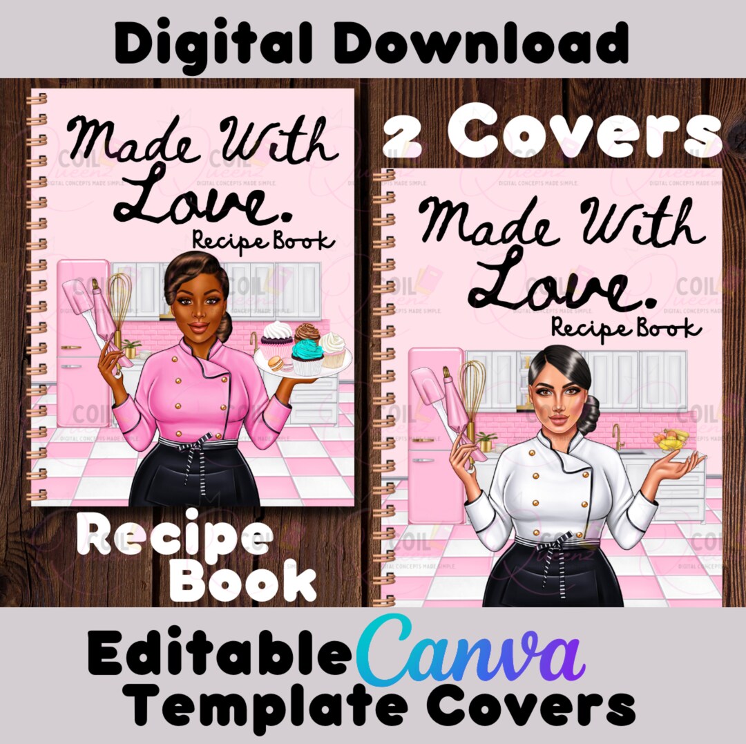 Recipe Book, Cover, Notebook Cover, Digital Planner, Planner Page ...