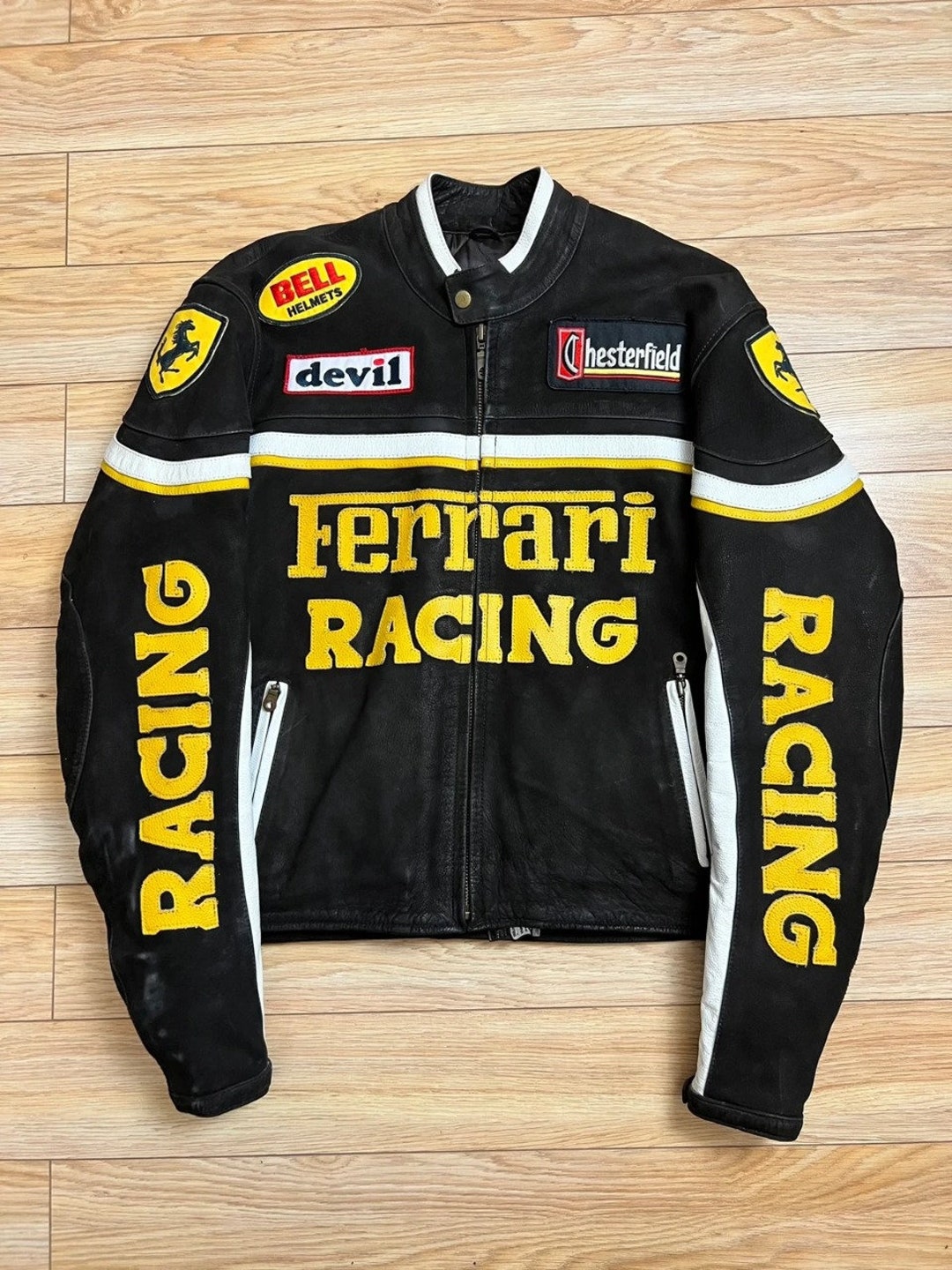 Ferrari F1 Racing Jacket Men Cowhide Leather Formula Man F1 - Etsy
