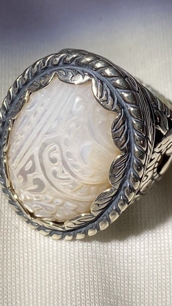 Sterling silver carved opal - Gem