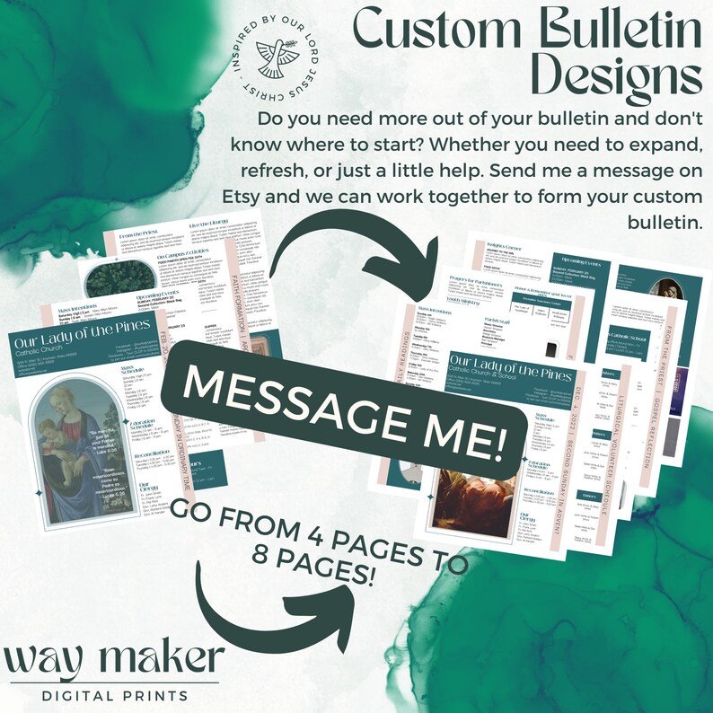 MS Word Church Bulletin Template Catholic Bulletin Digital - Etsy