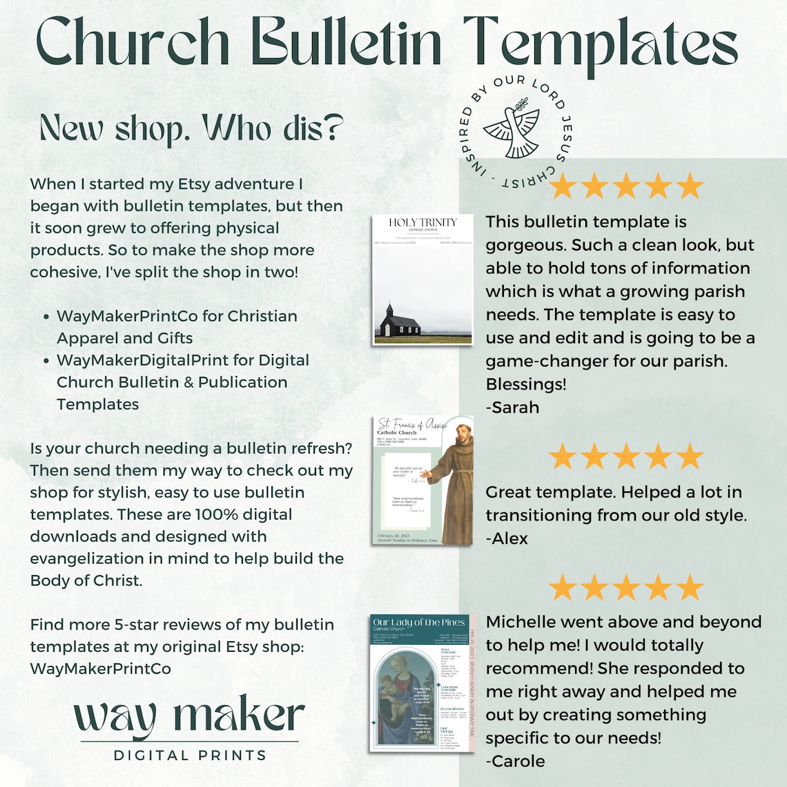Editable Canva Template, Church Bulletin, Catholic Bulletin, Digital ...