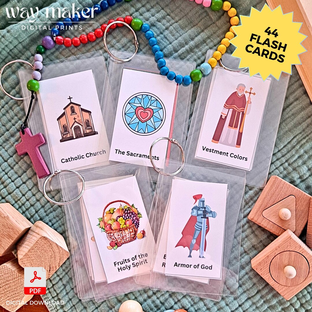 Catholic Baby Flash Cards, Montessori Sensory Cards, High Contrast Baby ...