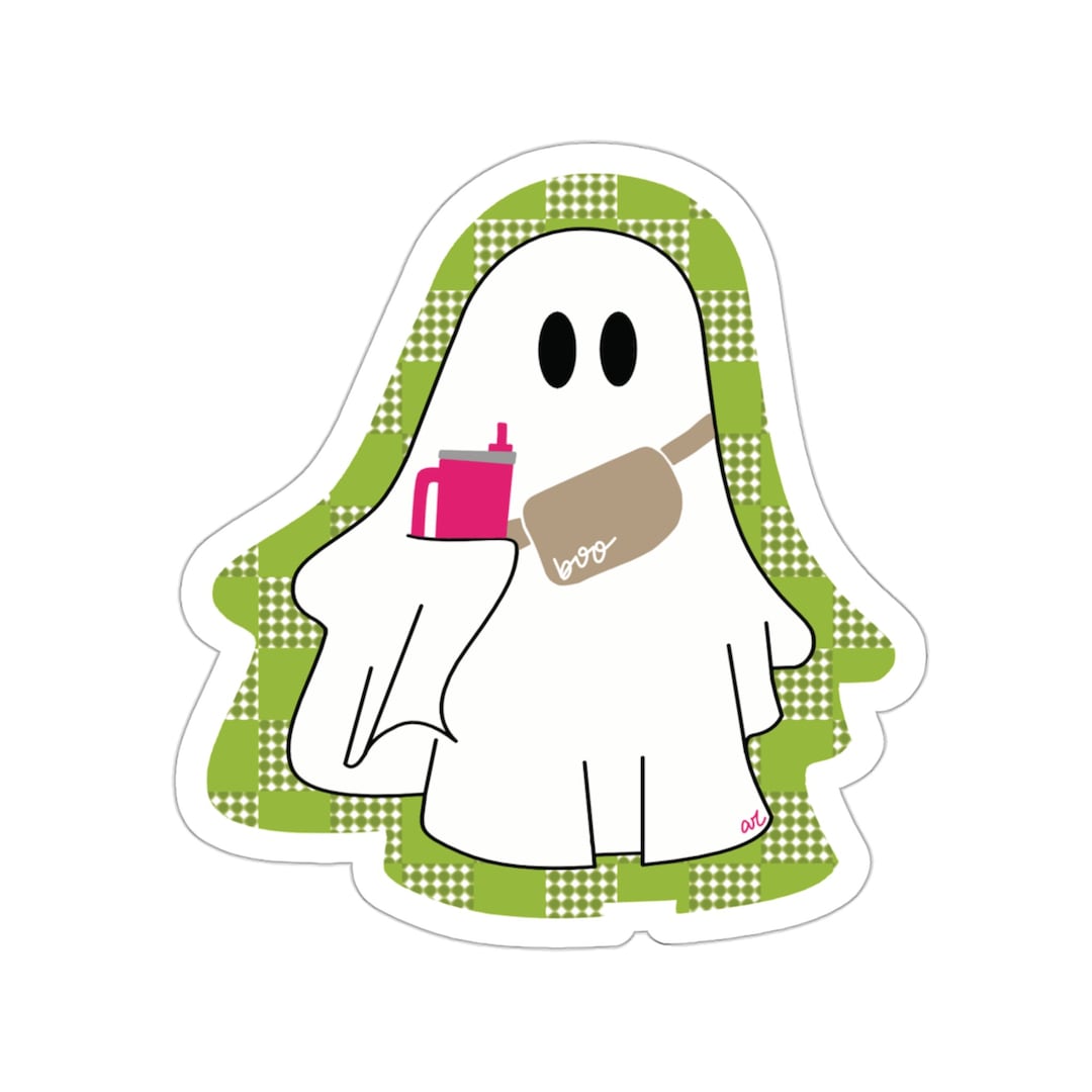 Pegatina básica de Boo / Fantasma con bandolera y copa Stanley - Etsy ...