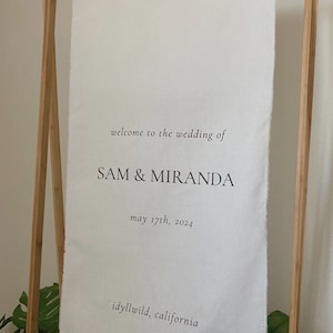 Long Linen Welcome Sign, Wedding Welcome Sign, Wedding Signs, Wedding ...