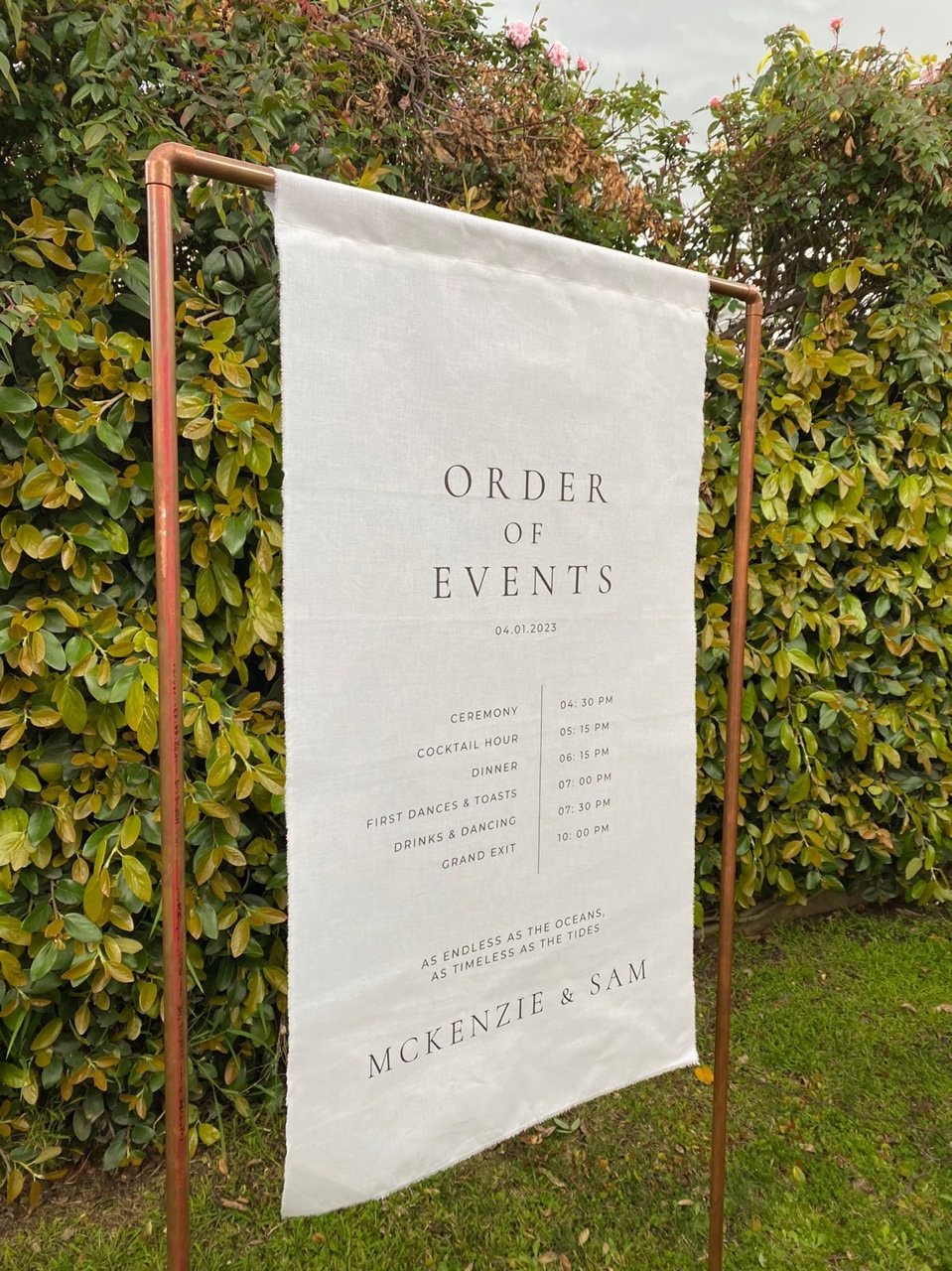 Order of Events, Timeline Sign, Wedding Linen Sign, Events Timeline ...