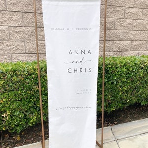 Long Linen Welcome Sign, Wedding Welcome Sign, Wedding Signs, Wedding ...