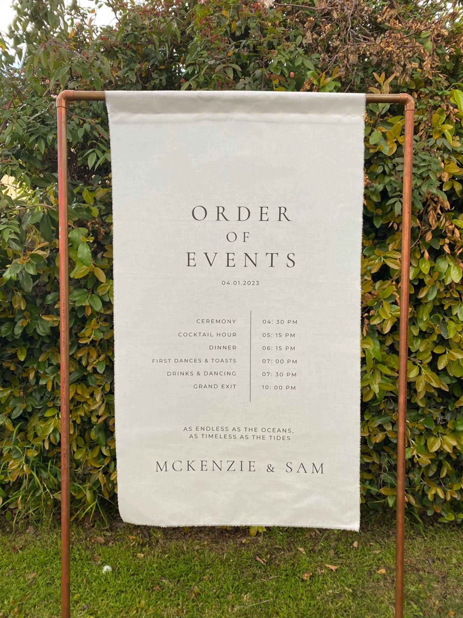 Order of Events, Timeline Sign, Wedding Linen Sign, Events Timeline ...