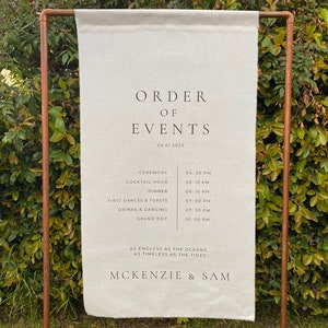 Order of Events, Timeline Sign, Wedding Linen Sign, Events Timeline ...