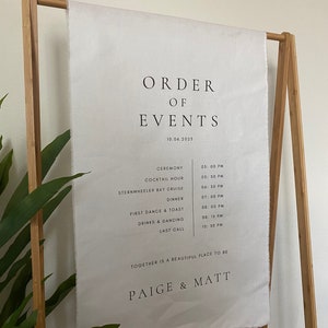 Order of Events, Timeline Sign, Wedding Linen Sign, Events Timeline ...