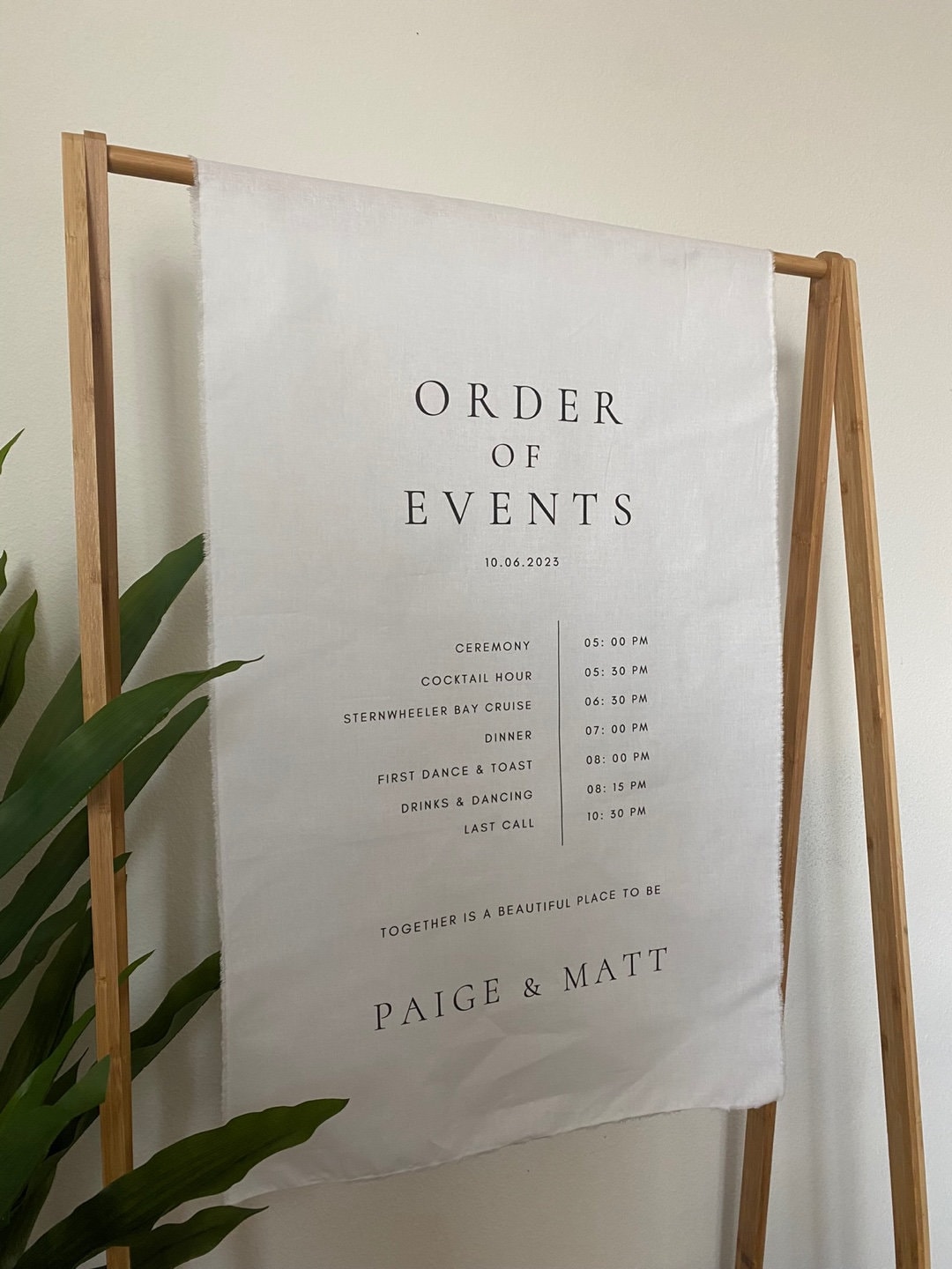 Order of Events, Timeline Sign, Wedding Linen Sign, Events Timeline ...