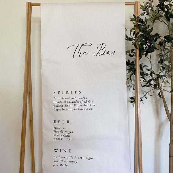 Linen Signs Wedding Bar - Etsy