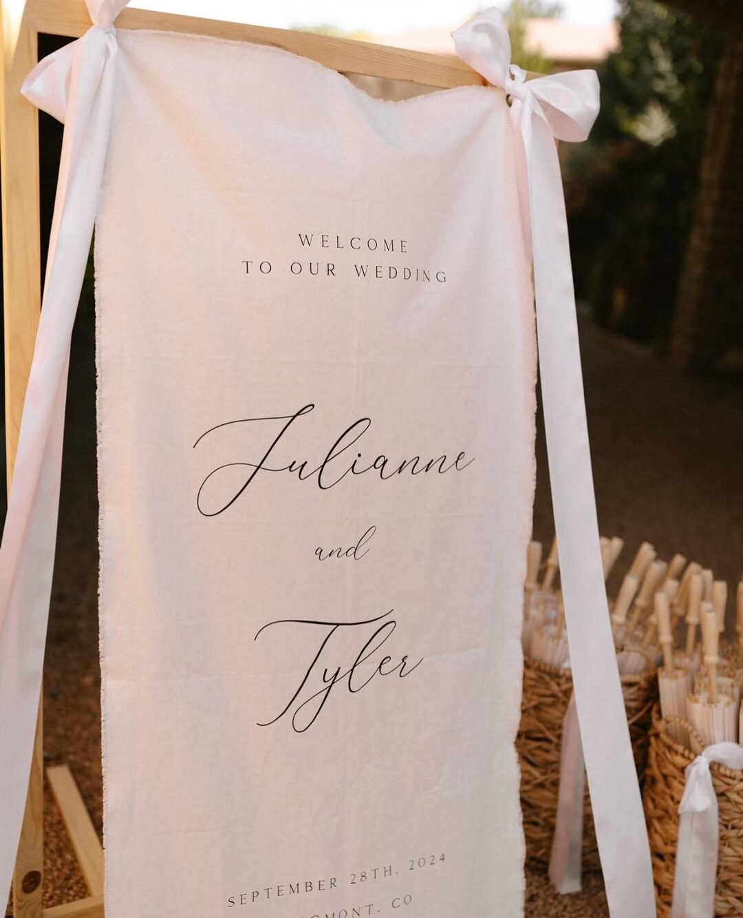 Long Linen Welcome Sign, Wedding Welcome Sign, Wedding Signs, Wedding ...