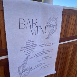 Custom Linen Bar Menu Sign: Wedding, Shower, Events - Etsy