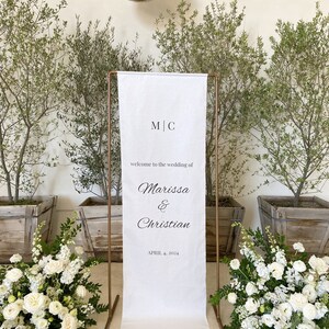 Long Linen Welcome Sign, Wedding Welcome Sign, Wedding Signs, Wedding ...