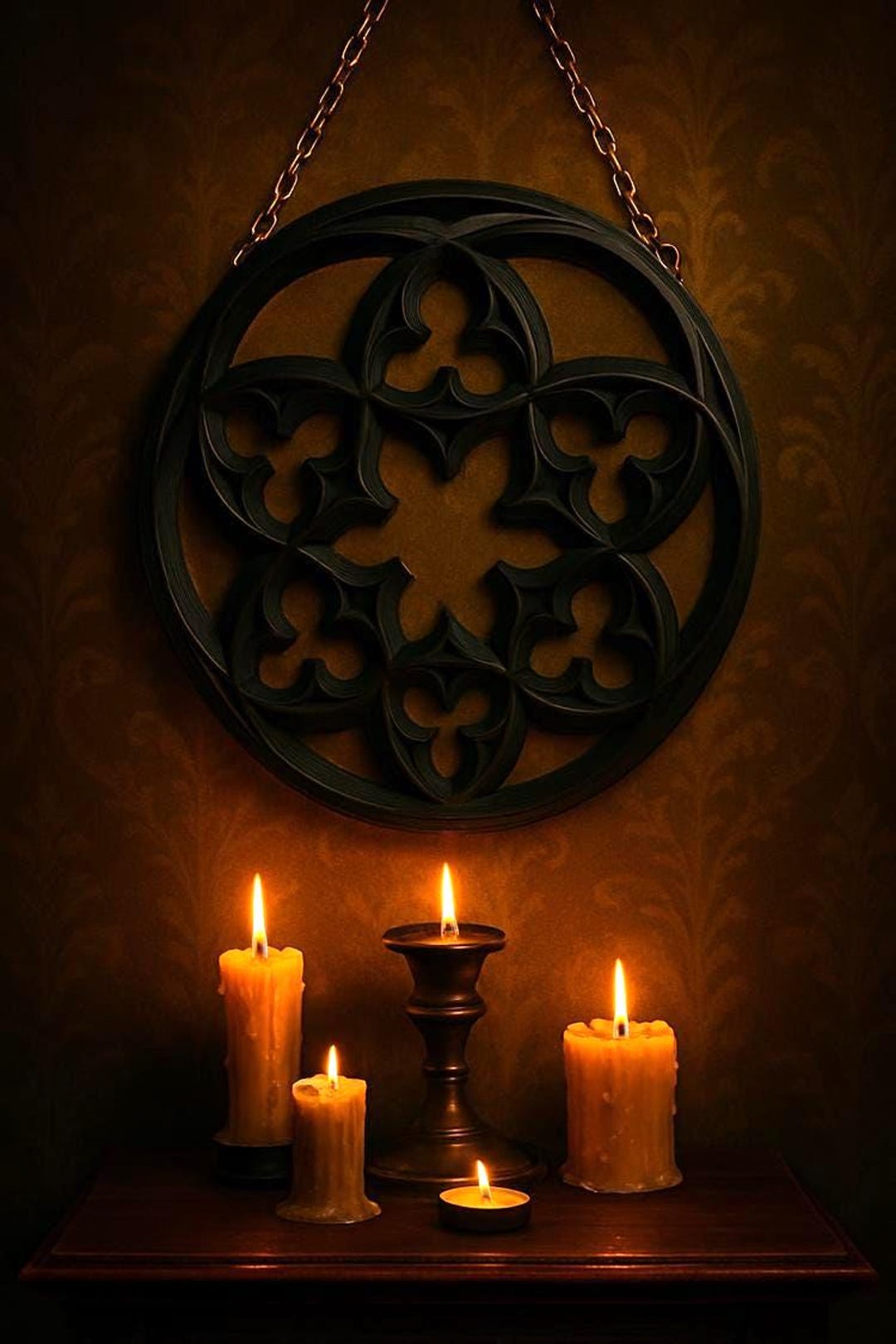 Obsidian Rose - Gothic Window Wall Hanging - Gothic Home Decor ...
