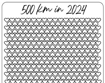 500 Miles Running Tracker to Colour at Home - Etsy