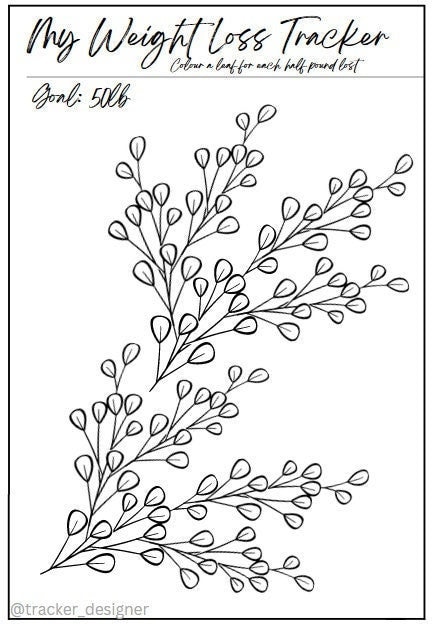 Weight Loss Tracker, Printable, Colouring Page - Etsy UK