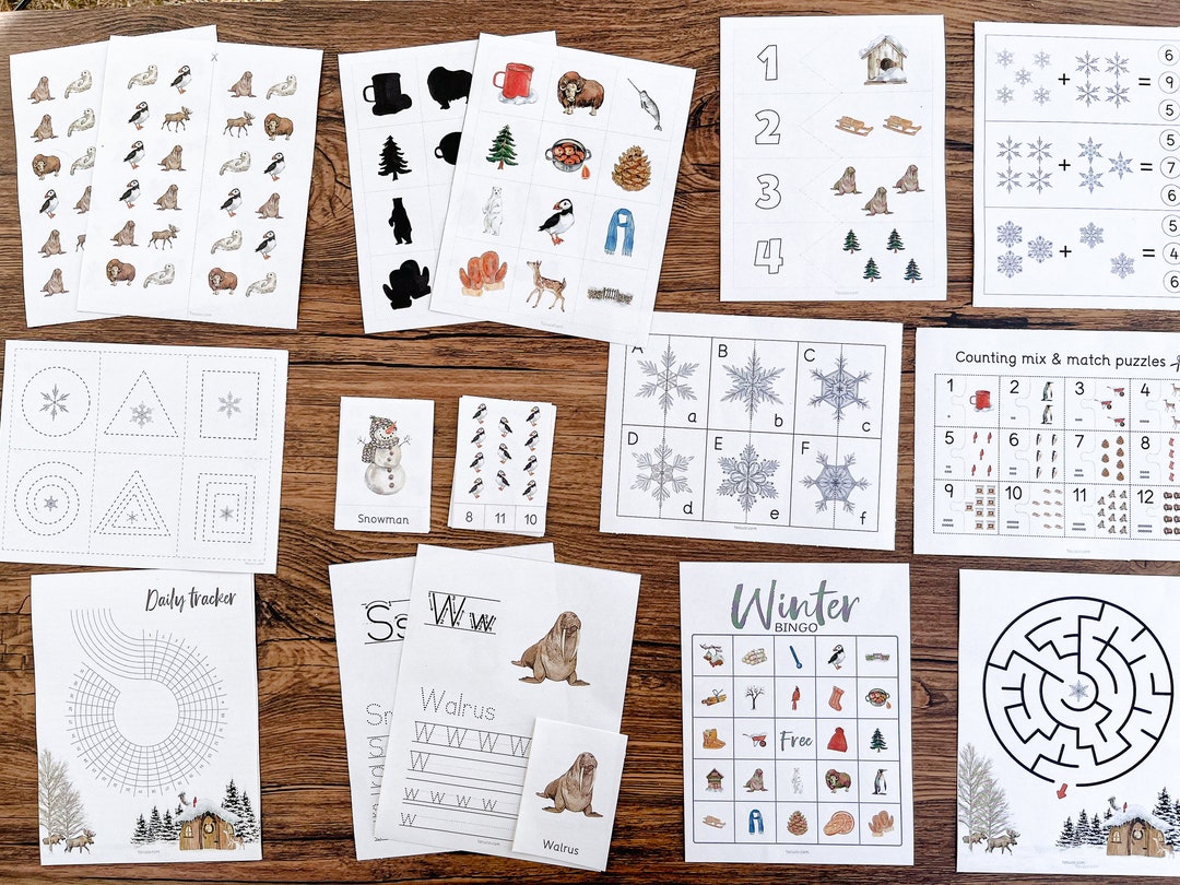 Winter Activity Pack Homeschool and Preschool Printable - Etsy